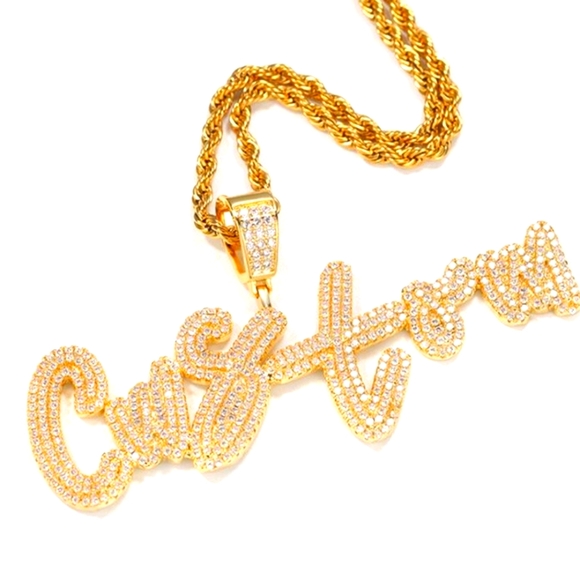 Accessories | Custom Gold Letter Pendant With Rope Chain | Poshmark
